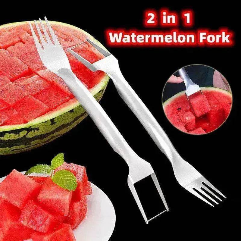2 In 1 Slicer Multi purpose Stainless Steel Watermelon Fork