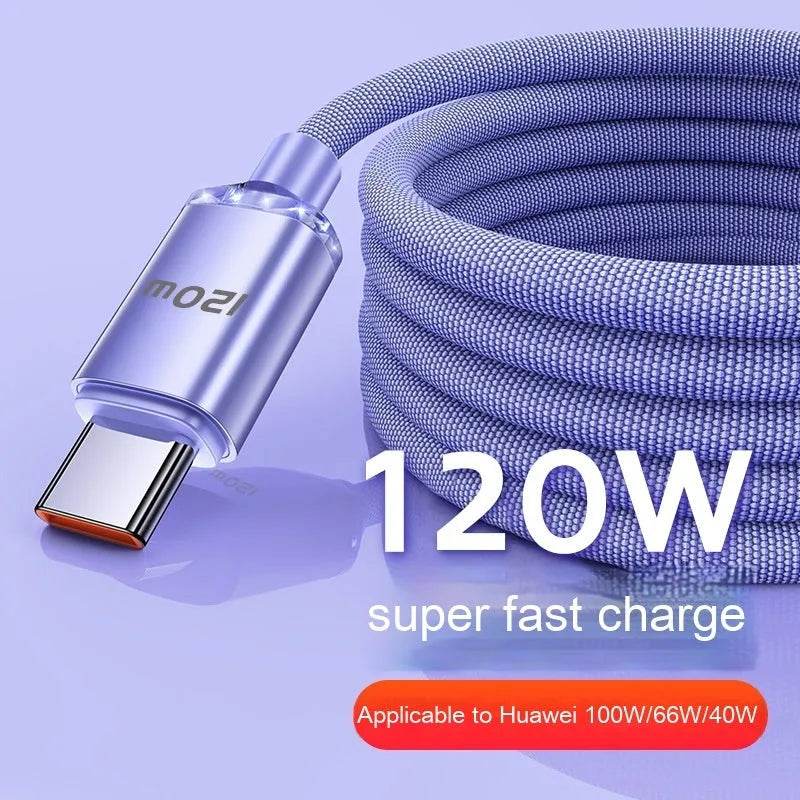120W Data Cable Type-C Mobile Phone Charging Cable | EX-STOCK