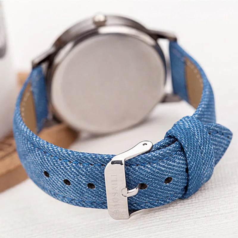 Steed Large Dial Men's Denim Strap Watch | EX-STOCK