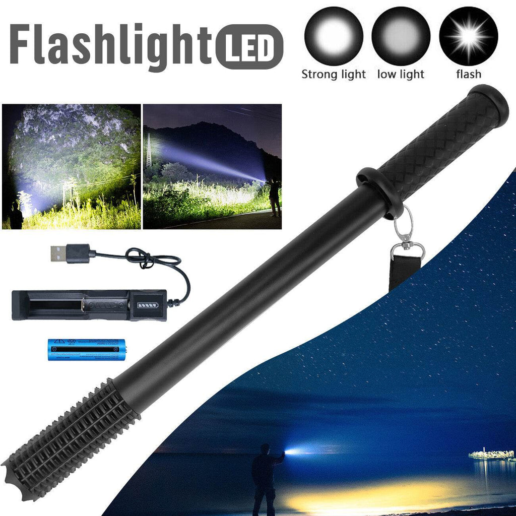 Baseball LED Flashlight Rechargeable Torch Spotlight Emergency Security ...