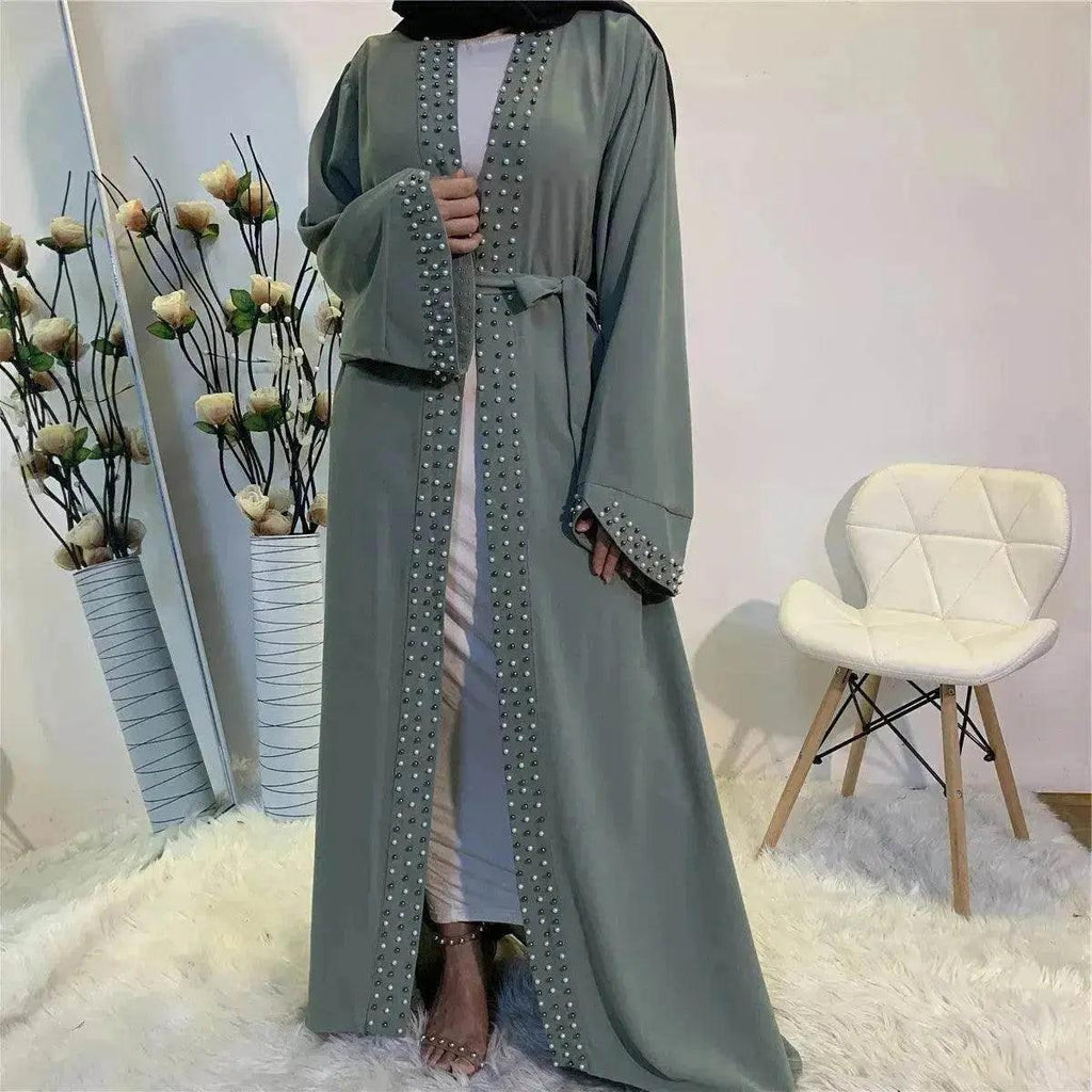 Beaded Arab Lace Up Cardigan Robe | EX-STOCK