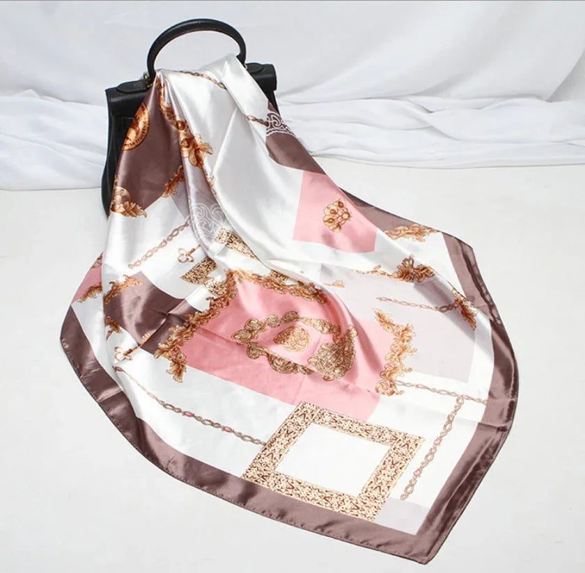 Digital Printed Square Silk Scarf | EX-STOCK