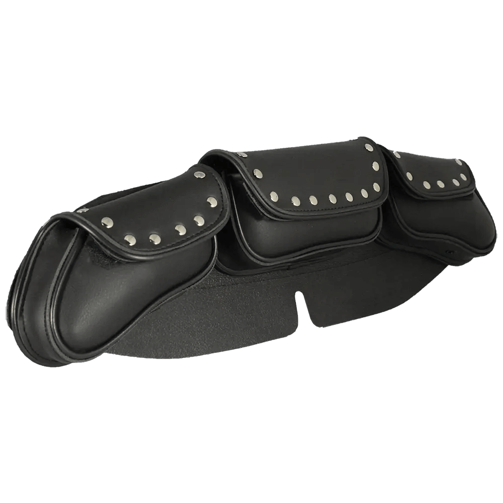 Open Road Chrome Stud Curved PVC Windshield Bag | EX-STOCK