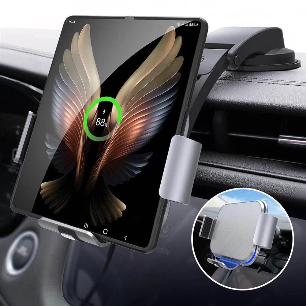 S8 Double Coil Folding Screen Car Mount Wireless Charging | EX-STOCK