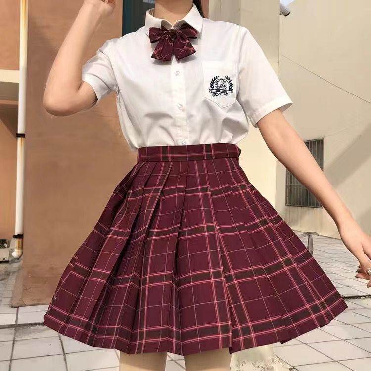 Student Jk Plaid Skirt Preppy Style Mini Pleated Kilt Skirt