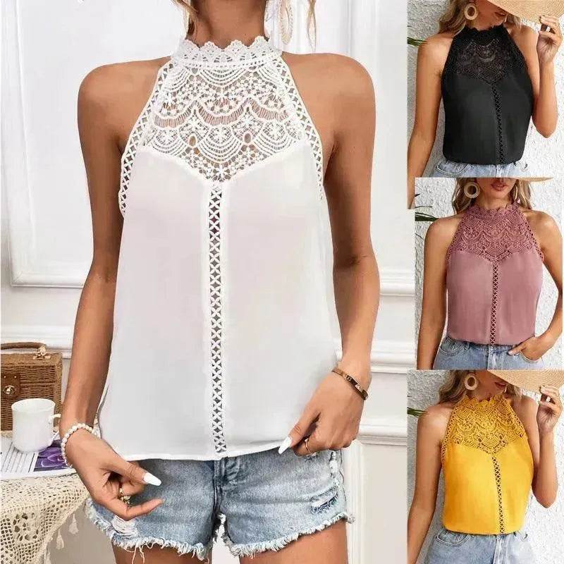 Fashion Hollowed-out Lace Gas Vest Top For Women | EX-STOCK
