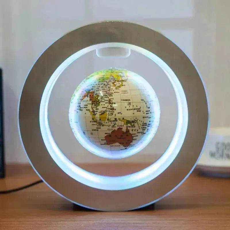 Round LED light World Map Floating Globe Magnetic Levitation Light